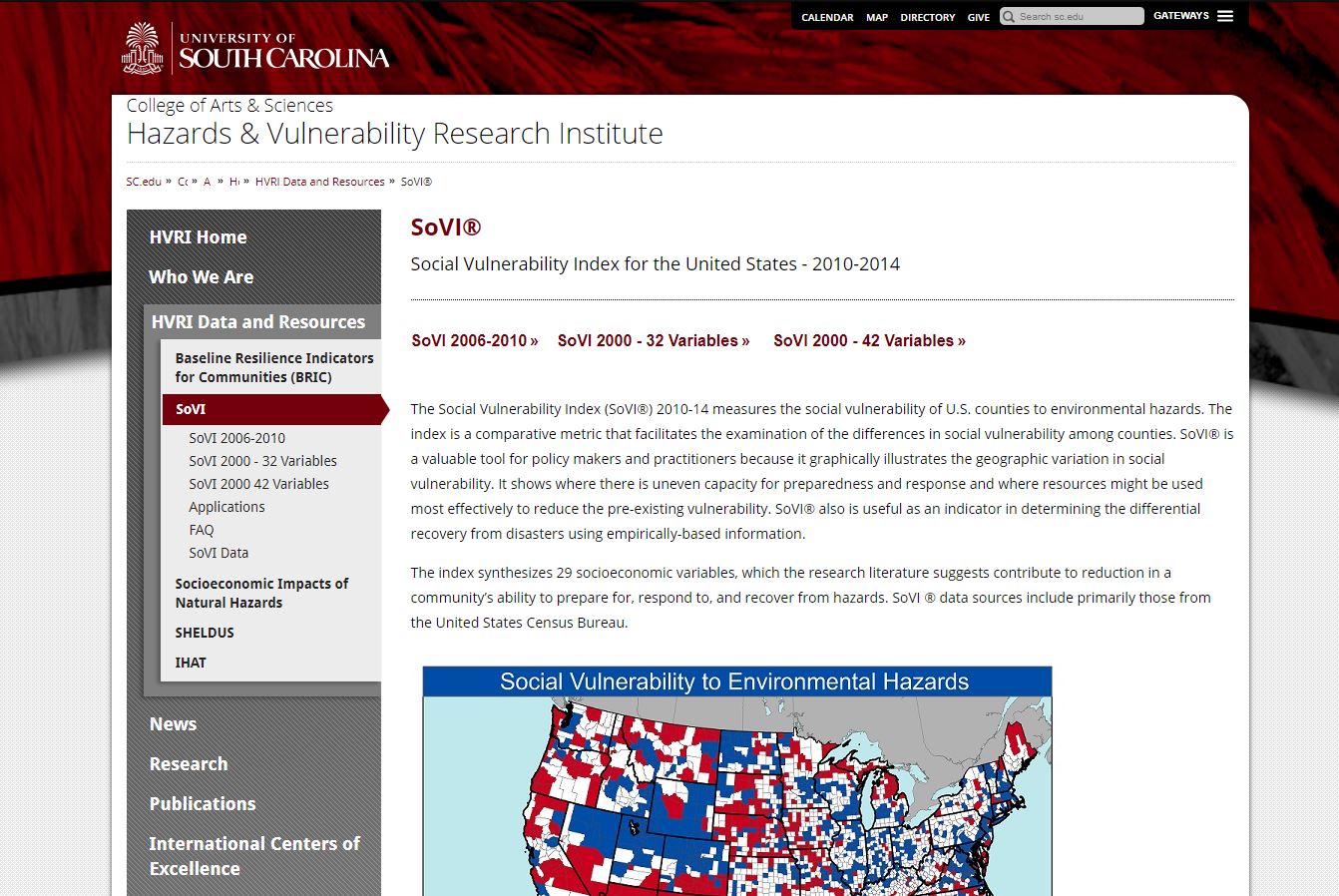 Social Vulnerability Index: SoVI | ChucktownFloods