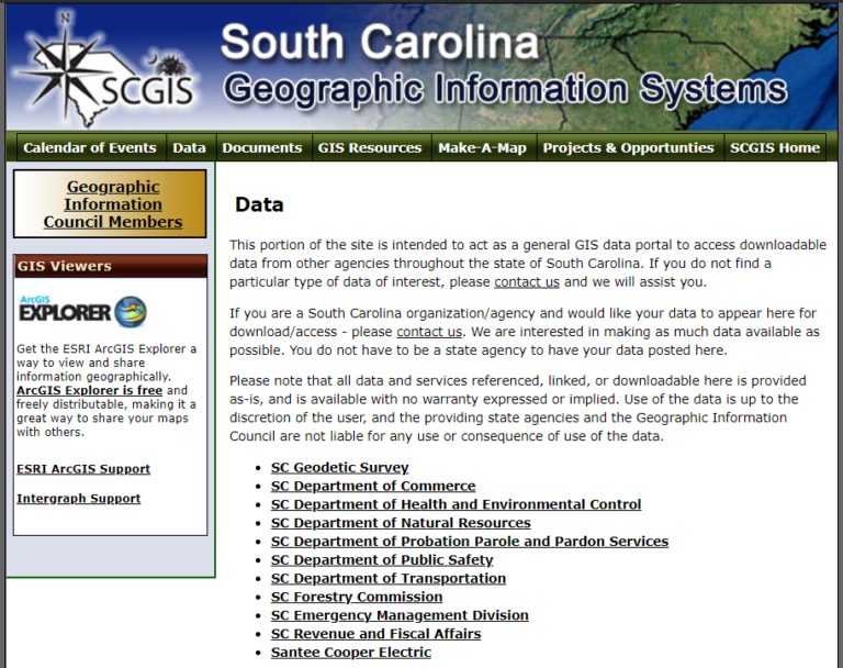 South Carolina Geographic Information Systems | ChucktownFloods